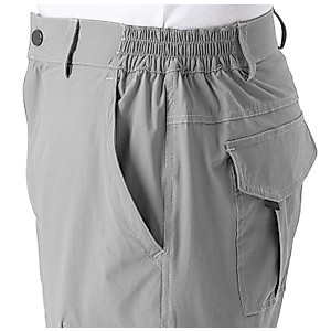 Rdruko Men's Hiking Shorts Quick Dry Lightweight Outdoor Work Cargo Golf Casual Shorts with Zipper Pockets(Light Grey, US 38)