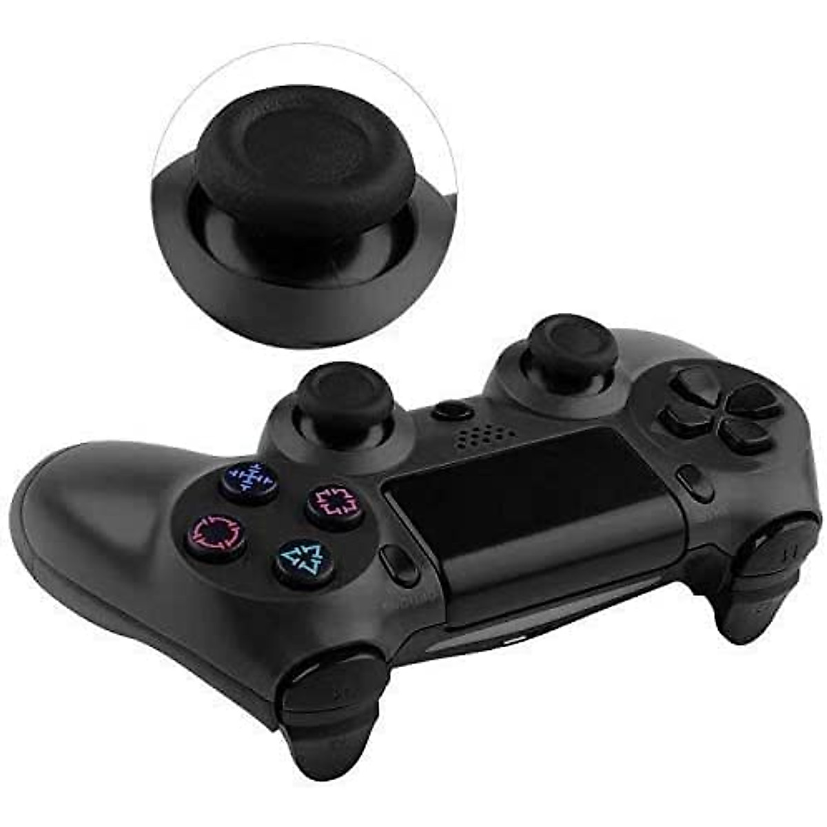 Yosikr Thumbsticks Joystick for Playstation 4 PS4 Controller with Cross Screwdriver + L2 R2 L1 R1 Trigger Replacement Parts + ABXY Bullet Buttons + D-pad + Small Spring (Balck,Red,Blue)