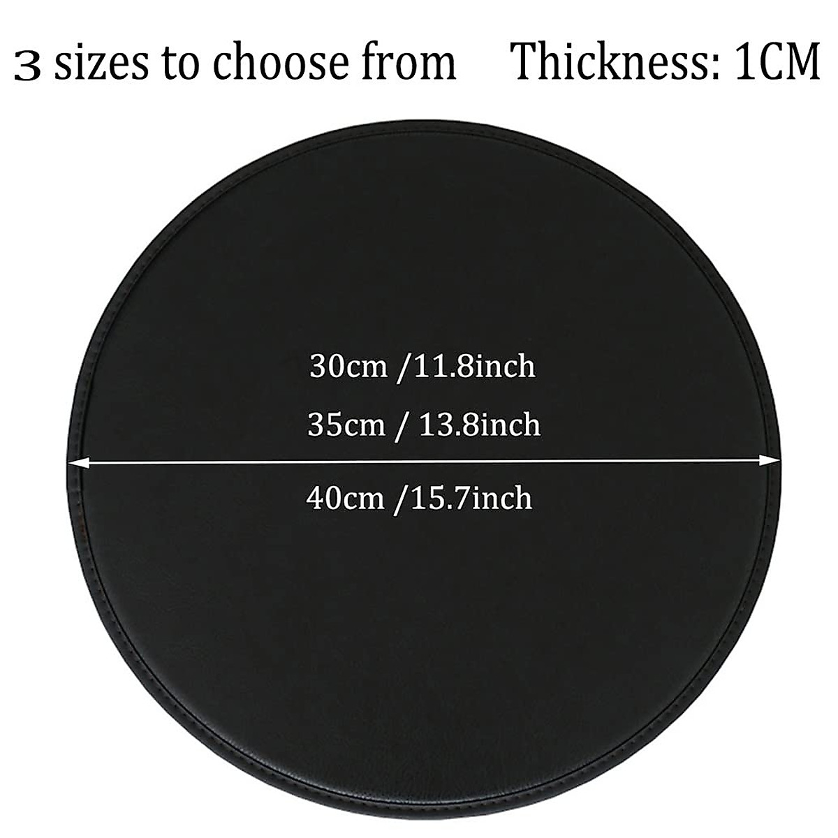 Round Leather Stool Chair Cushions Non Slip Dining Seat Pads 1/2/4 Pack Water Proof Chair Cushions for High Stool Chairs Bistro Bar Seat ( Color : Black , Size : 40cm*4packs )
