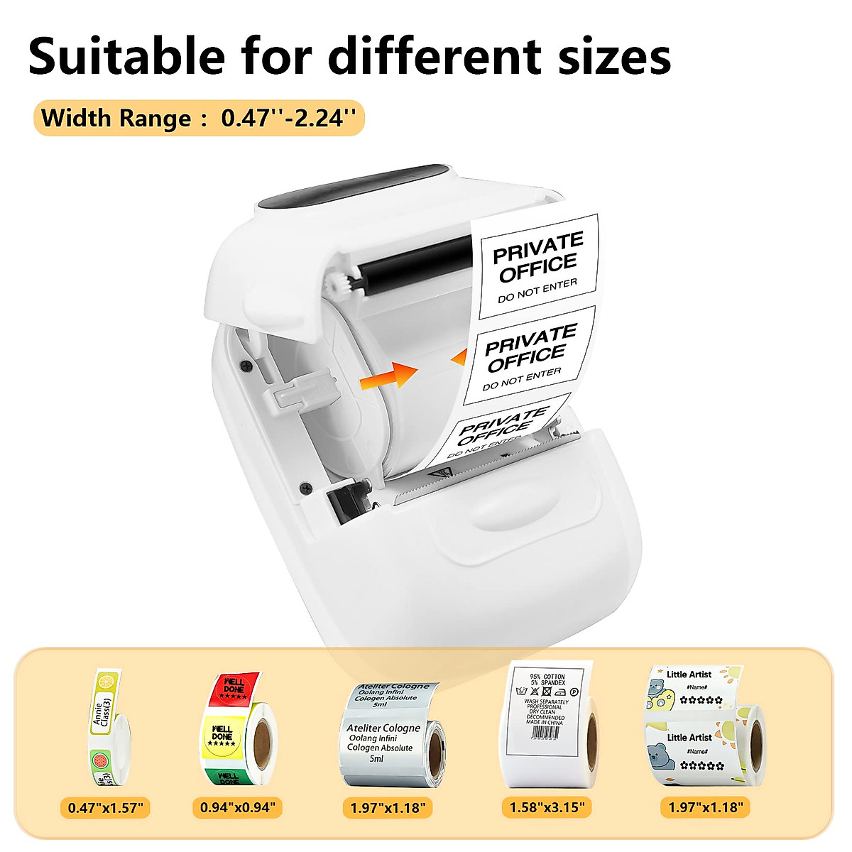 BUTIYOU P50 Thermal Label Maker with Tape,Wireless Bluetooth Label Printer for Barcode, Address,Clothing,Small Business,Home,Portable Sticker Maker Compatible with iOS & Android