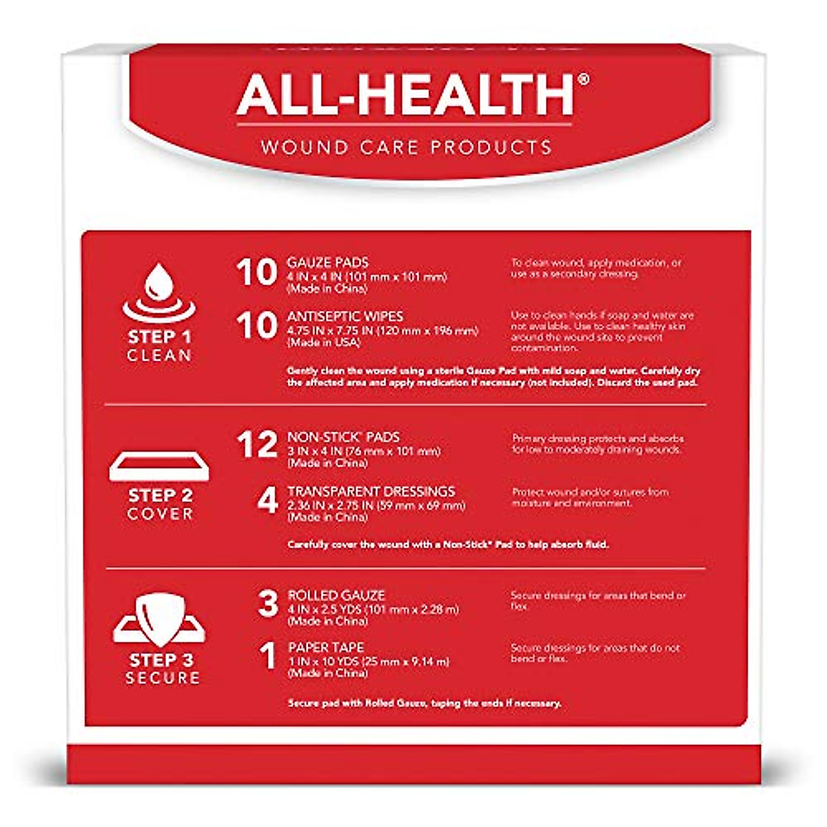 All Health Wound Care Kit, 40 Items | For Small to Medium Sized Wounds