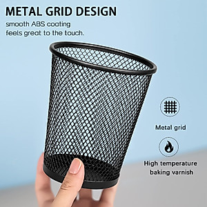 Gwybkq Pen Holder for Desk Mesh Pen Cups Metal Pencil Holder 12 Packs Desk Organizers and Storage