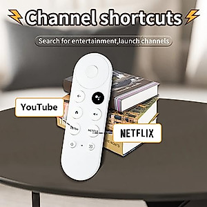 Replacement Voice Remote Control for Google Chromecast 4K Snow Snow Streaming Media Player G9N9N GA01409-US GA01919-US GA01920-US GA01923-US (Remote Control Only)