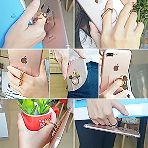 The Garnish Transparent Cell Phone Ring Holder-(2 Pack) 360 Degree Rotation Gold Phone Ring Holder Clear Stand Finger Ring Kick-Stand Compatible Various Mobile Phones or Phone Cases