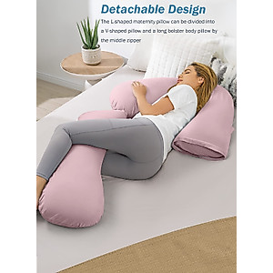 INSEN Pregnancy Pillow for Sleeping,Maternity Body Pillow for Pregnancy Women,Pregnancy Support Pillow for Back, Hip Pain,Grey