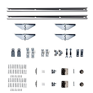 BARNER HOME Bi-Fold Doors, for 48"x 80" (Double 24" x 80" Doors) Opening, 3-lite Tempered Frosted Glass Panel, MDF, White Closet Door