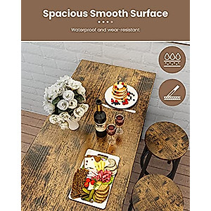 Recaceik 3 Piece Pub Dining Set, Modern bar Table and Stools for 2 Kitchen Counter Height Wood Top Bistro Easy Assemble for Breakfast Nook Living Room Small Space Restaurant, Rustic Brown 47"