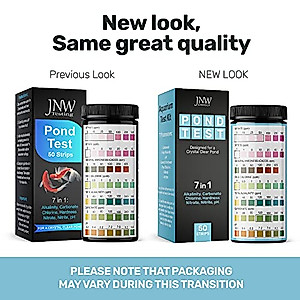 Pond Test Strips - 7-1 Pond Water Testing Kit with Ebook - Pond pH Test Kit with 50 Quick and Accurate Fish Tank Test Strips - 50 Test Strips by JNW Direct
