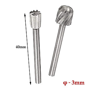 Eyech 20pcs 1/8 Inch(3mm) Shank HSS Router Bits Burr Rotary Tools Replacement Wood Milling Burrs for Rotary Engraving Woodworking Tool
