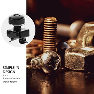 Server Rack Tools 50 Sets Cage Nuts and Screws Screws and Washers for Rack Mount Server Cabinet Rack Mount Server Shelves Black Tool Square Tool