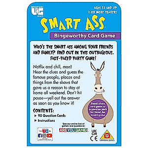 University Games | Smart Ass Bingeworthy Tuck Box Card Game, Perfect for Game Night on The Go for 2 or More Players Ages 12 and Up