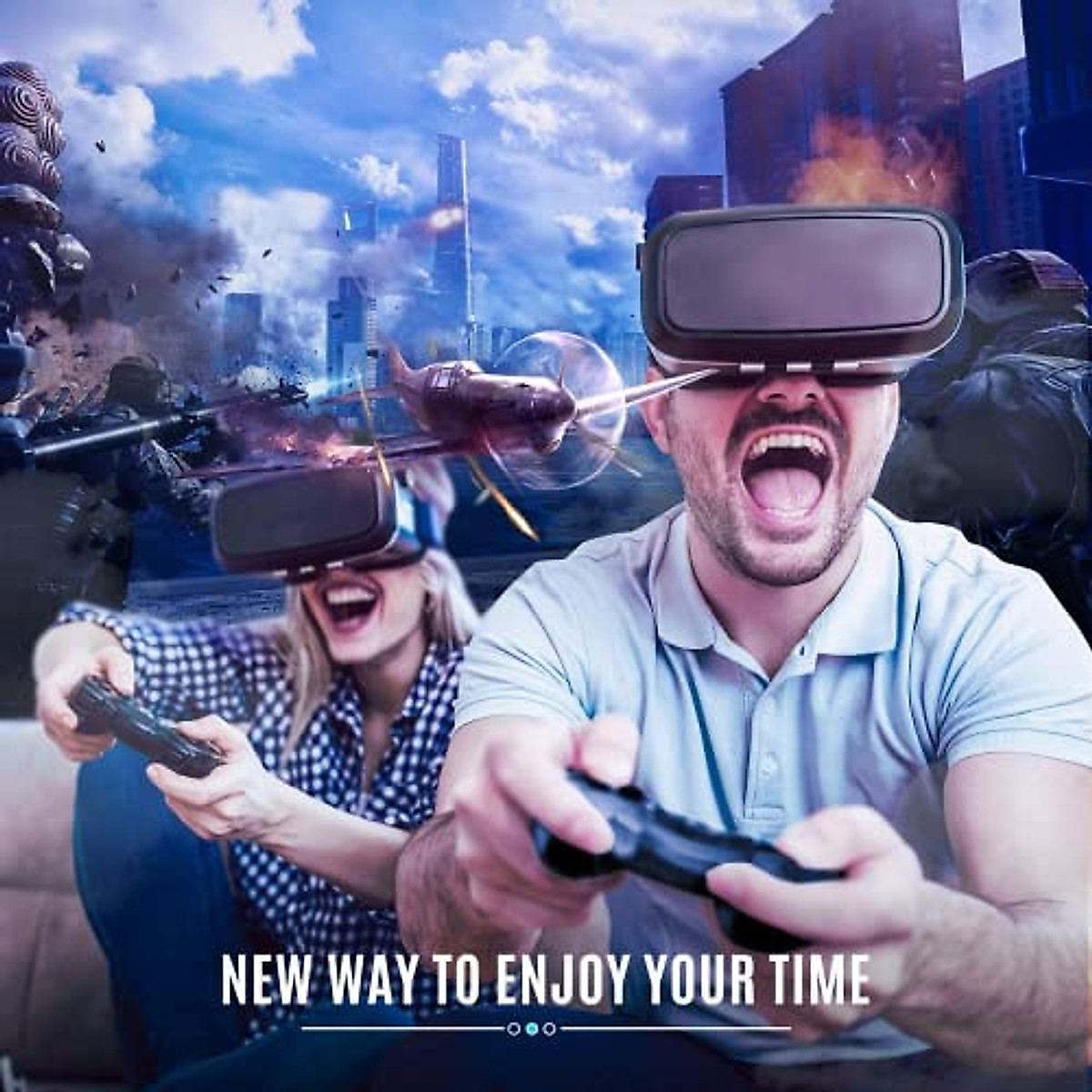 Deeptick Wireless Gamepad Controller For PS4/PC with Motion Motors and Audio Function, Mini LED Indicator, USB Cable and Anti-Slip (Red)