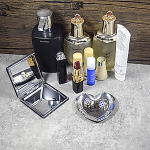 VWALK Stainless Steel 50th Birthday Jewelry Tray, Heart Shape, Personalized Laser Engraved, Dish, Gifts for Daughter, Sister, Niece, Friends