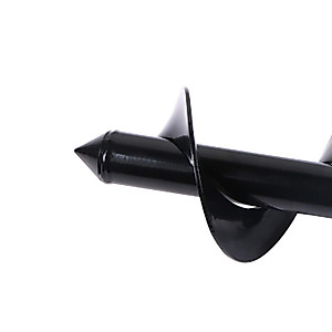 Harapu Auger Drill Bit, Non-Slip -3" x 12" Garden Plant Flower Bulb HEX Shaft Auger Earth Auger Bit, Post or Umbrella Hole Digger for 3/8" Hex Drive Drill Black