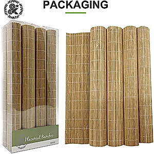 ANDSTAR Set of 8 Pcs Bamboo Placemats Sushi Rolling Mat Japanese Style Natural Anti-Slip Bamboo Placemats Washable Heat-Resistant Table Mats for Dining Room and Kitchen（Brown）