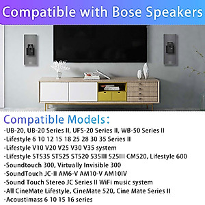 Dinghosen Wall/Ceiling Mount Bracket for UB-20 Series II ST535 ST525 ST520 535III 525III CM520 Virtually Invisible 300 Lifestyle 600 SoundTouch JC-II AM6-V AM10-V AM10IV Black (Set of 5)