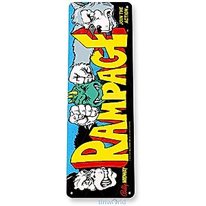 Tinworld TIN Sign C497 Rampage Arcade Game Room Shop Marquee Metal Sign Decor Decor Retro Console