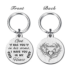 Yobent Memorial Gifts Keychain for Loss of Brother, Brother Memorial Gifts for Men, Personalized Grief Funeral Memory Remembrance Bereavement Sympathy Keychain for Loss of Brother