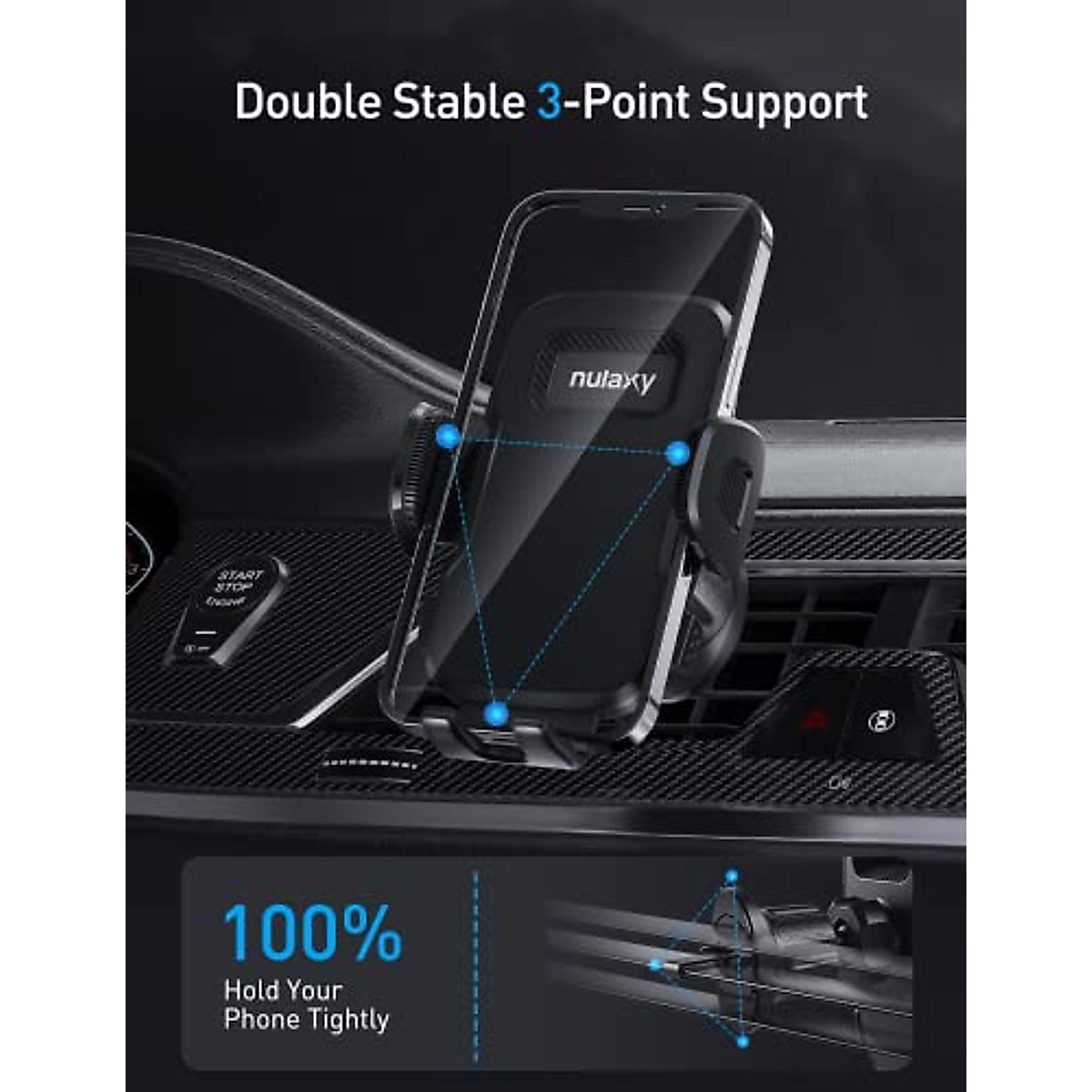 Nulaxy Wireless in-Car Bluetooth FM Transmitter & Nulaxy 2022 Upgraded Vent Friendly Car Phone Holder Mount