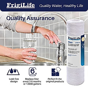 FrigiLife 5 Micron 10" x 2.5" String Wound Sediment Water Filter Cartridge for Well filter Universal Replacement with Any 10 inch RO Unit, WP-5, CFS110, Aqua-Pure AP110, WP-5, Culligan P5,(Pack of 4)
