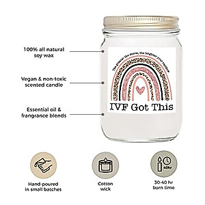 YouNique Designs Fertility Candle, 7 Ounces, IVF Gifts for Women, Infertility Gifts for Women, Encouragement Gifts for Women, White All Natural Soy Vegan Aromatherapy Candles (Lavender & Vanilla)