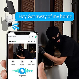 Wireless Solar Outdoor Security PTZ AI Motion Detection Audio WiFi Camera,Home Security,Spotlight Colorful Night Vision,360 View,IP65 Waterproof,PIR Alarm,Rechargeable Battery,2-Way Speak,SD /Cloud