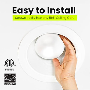 Feit Electric BR30 LED Light Bulb, 65W Equivalent, Dimmable, 650 Lumens, E26 Standard Base, 5000K Daylight, 90 CRI, Recessed Can Light Bulbs, 22 Year Lifetime, BR30DM/950CA/4, 4 Pack