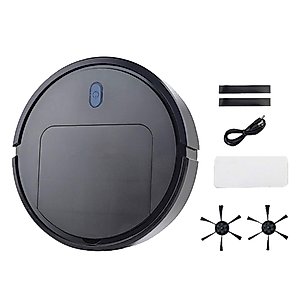LOVIVER Robot Vacuum Cleaner, Super-Thin,Quiet, Self-Charging Robotic Vacuum Cleaner, Cleans Hard Floors to Medium-Pile Carpets - Black