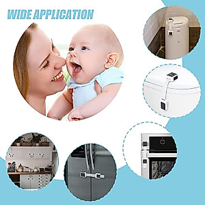 2 PCS New Version Baby Proof Child Locks for Cabinets - Child Safety Cabinet Locks for Babies, No Screws & Magnets Multi-Purpose for Drawers, Fridge, Dishwasher, Ovens, Toile…