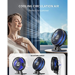 Desk Fan, USB Fan for Desk, Mini Desk Fan, 3 Speed Rotation Strong Wind, Protable Small Desktop Cooling Fan, Quite Mini Personal Fan for Home Office Table Bedroom Travel Curise(Black Blue)