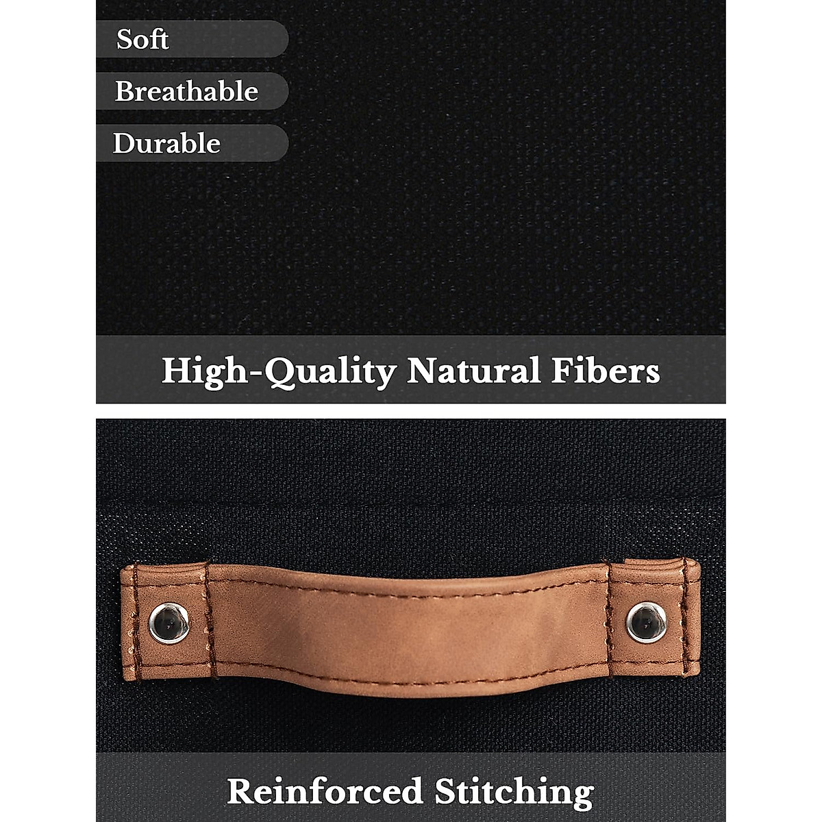 StorageWorks 13x13 Inches Storage Cube, Fabric Storage Bins with PU Handles, Collapsible Organizer Baskets for Closet, Black, 4-Pack