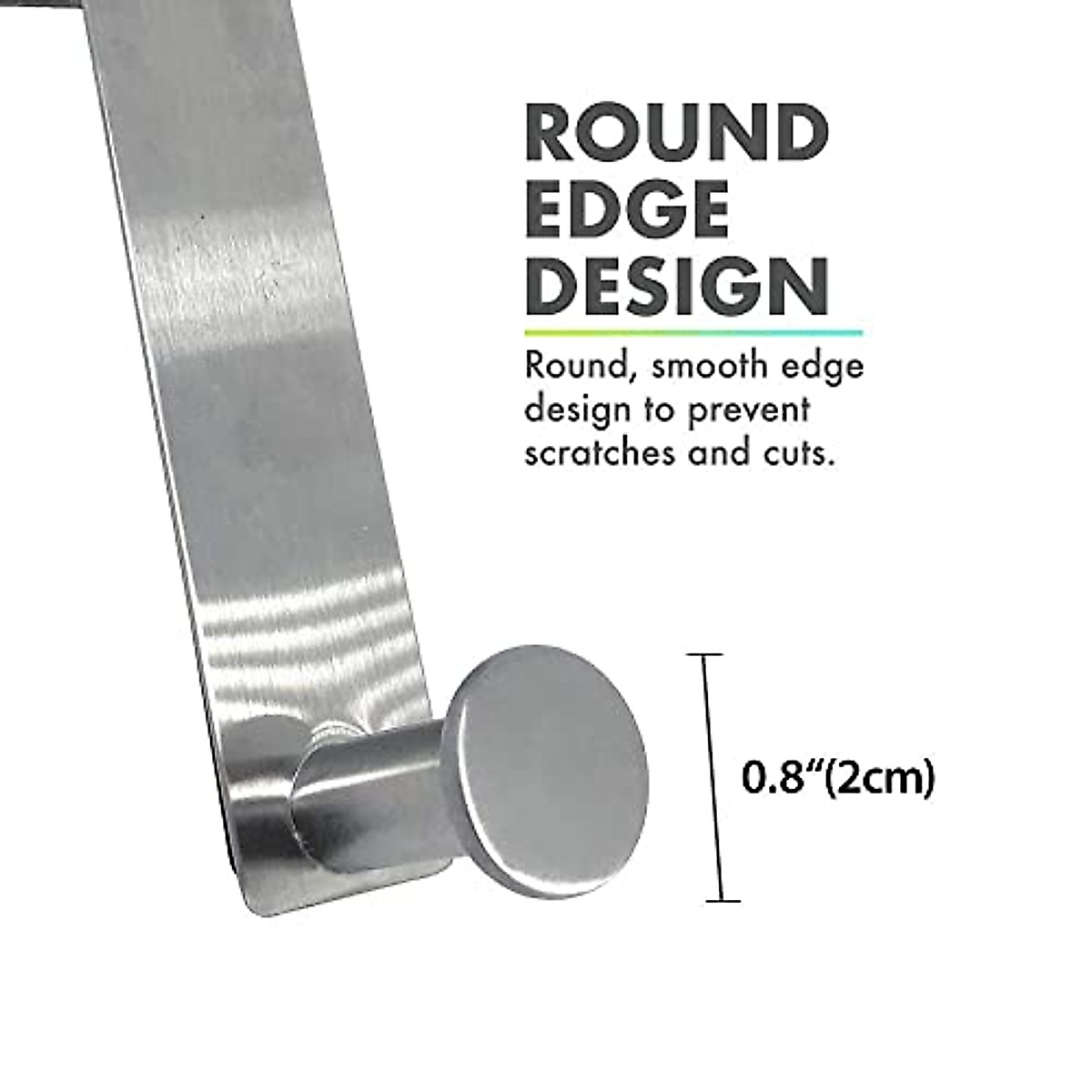 Hooks for Cabinets and Cupboards, Shower Hooks Towel Hanger for Glass Door, Towel Hooks for Kitchen Bathroom Cabinets Cupboards, Stainless Steel Utility Hooks, Pack of 4, Silver