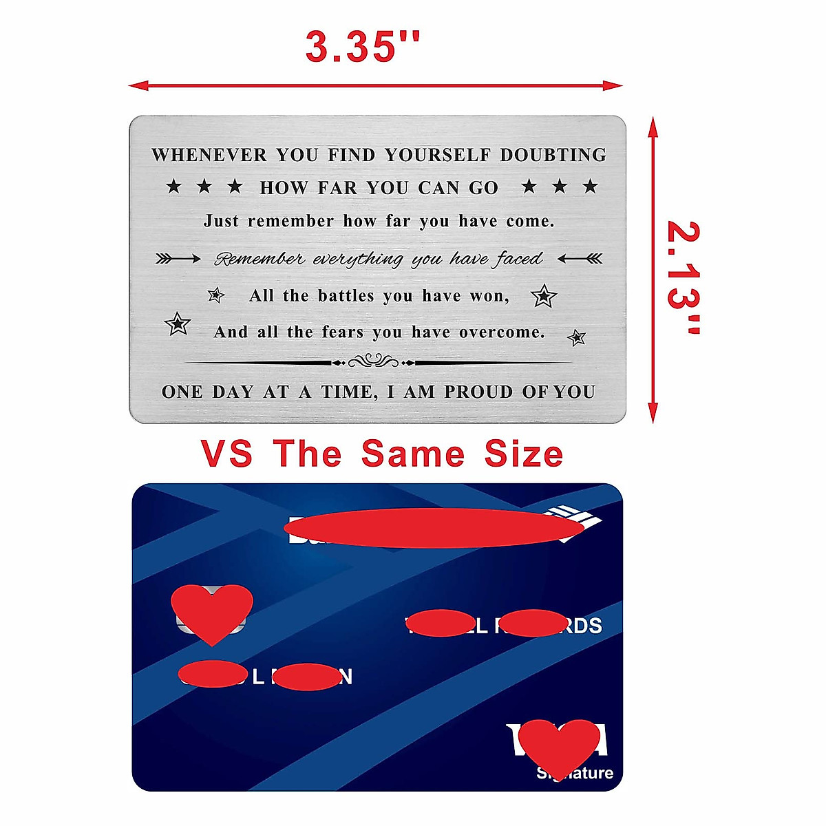 Emideary Sobriety Wallet Card Gifts for Women Men, Sober Gift - Proud of You AA Recovery Gift Keepsake - Sobriety Anniversary Christmas Presents