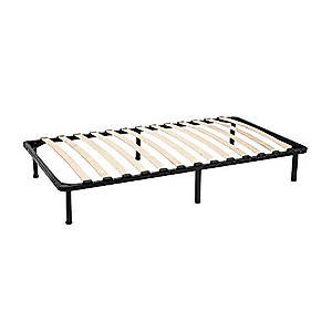 Furinno Angeland Cannet Metal Platform Bedframe, Twin, Black