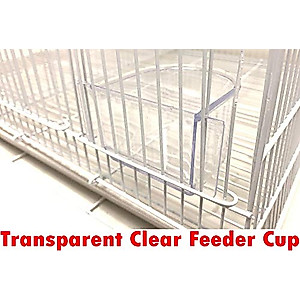 Case of 6 Aviary Canary Budgie Breeding Finch Parakeet Flight Bird Cage with Center Divider 24" x 16" x 16"H (White, with Center Divider)