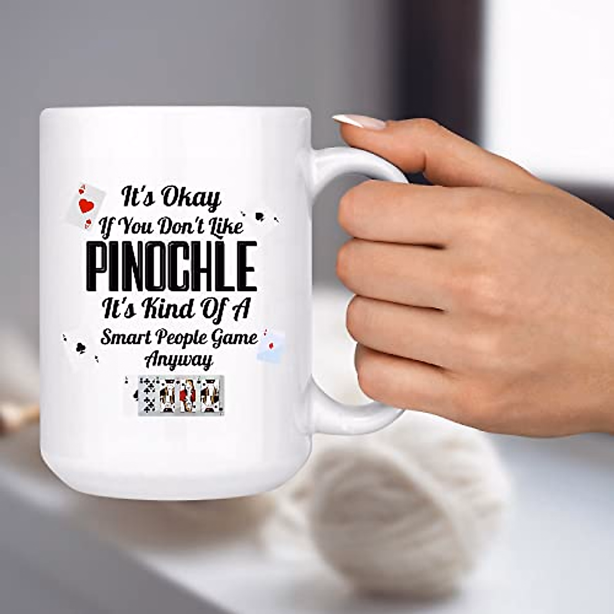 Humorous Sarcasm Saying Playing Card Gift for Smart People 11oz 15oz White Coffee Mug