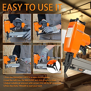 P630 Pin Nailer with 9,000PCS Stainless Steel 1/2" Pin Nails, 23 Gauge 3/8 Inch to 1-3/16 Inch Pneumatic Micro Pin Nail Gun with Safety Trigger