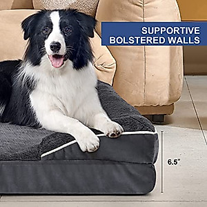 Dog Bed, Dog Beds for Large Dogs, Orthopedic Bolster Couch Pet Bed, Removable Washable Cover, Nonskid Bottom Couch, Dog Sofa Bed for Comfortable Sleep