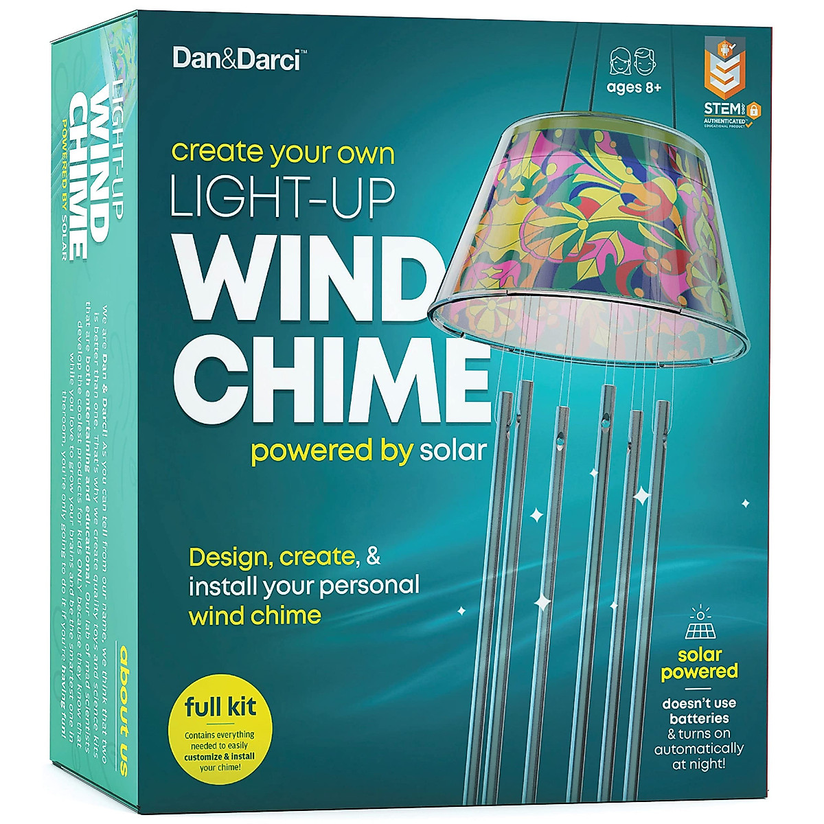 Make Your Own Solar-Powered Light-Up Wind Chime DIY Kit - STEM Toys Fun Science, Summer Easter Craft Gifts for Kids Year Old Boys & Girls Arts and Crafts - Kids Art Project, Kid Activities Kits