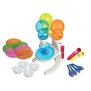 Dippin Dots Frozen Dot Maker, Includes 6 trays, 4 bowls, 4 spoons, 2 pop pens, Instructions, Enjoy Dippin Dots at home, Use any soda, juice or milk, Freezes in 2 hours, Easy to use, Great gift