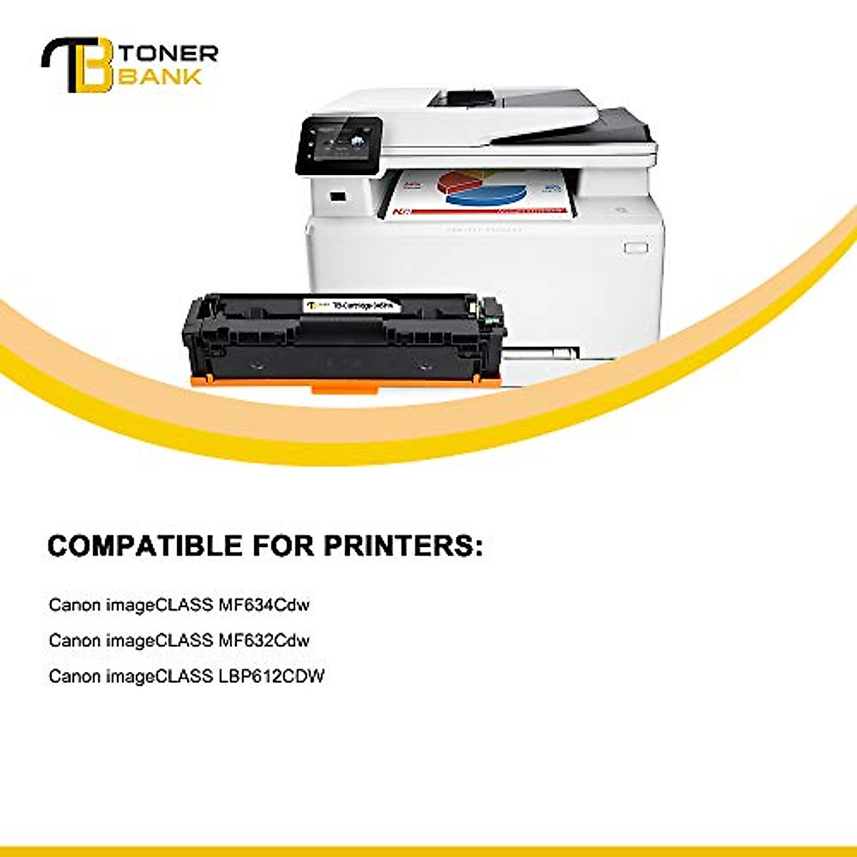 Toner Bank Compatible Toner Cartridge Replacement for Canon 045 045H Toner Cartridges for Color ImageCLASS MF634cdw MF632cdw LBP612cdw MF634 MF632 LBP612C Ink (Black Cyan Magenta Yellow, 4-Pack)