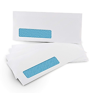 500 #10 Single Left Window SELF Seal Security Envelopes - Super Strong Quick-Seal Self Sealing Closure, Security Tinted, Size 4-1/8 x 9-1/2 Inches, 24 LB - 500 Count (35210)