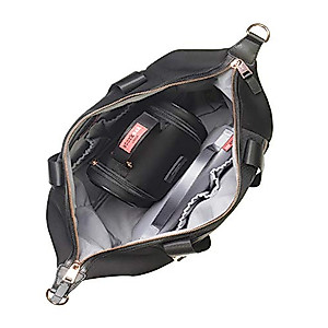 Stevie Luxe Scuba Black Modern Style Baby Diaper Bag by Storksak | Water-Resistant, Large Capacity Multi-Functional Bag with Smooth Leather Trim and Rose Gold Hardware | Shoulder and Stroller Straps