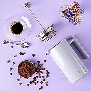 Mixpresso Stainless Steel French Press Coffee Maker 27 Oz 800L Double Wall Metal Insulation Coffee Press & Tea Brewer Easy Clean & Easy Press, Strong Quality Coffee Press (Light Blue)