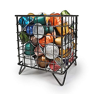 RECAPS Coffee Pod Storage Holder Kitchen Organizer Compatible with Nespresso Black Stores Coffee Pods, Tea Bags and Sugar Packets