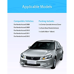 UMISHI 2008 2009 2010 2011 2012 Accord Sedan Center Console Armrest Cover & Front Door Panels Armrest (Beige)