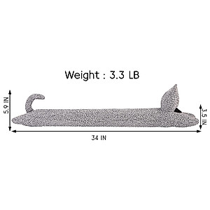 CERAYOU Cat Fabric Under Door Draft Stopper, 3LB Heavy Duty Decorative Soundproof Door Draft Blocker, 34 Inch Animal Energy Saving Draft Guard, Gentleman