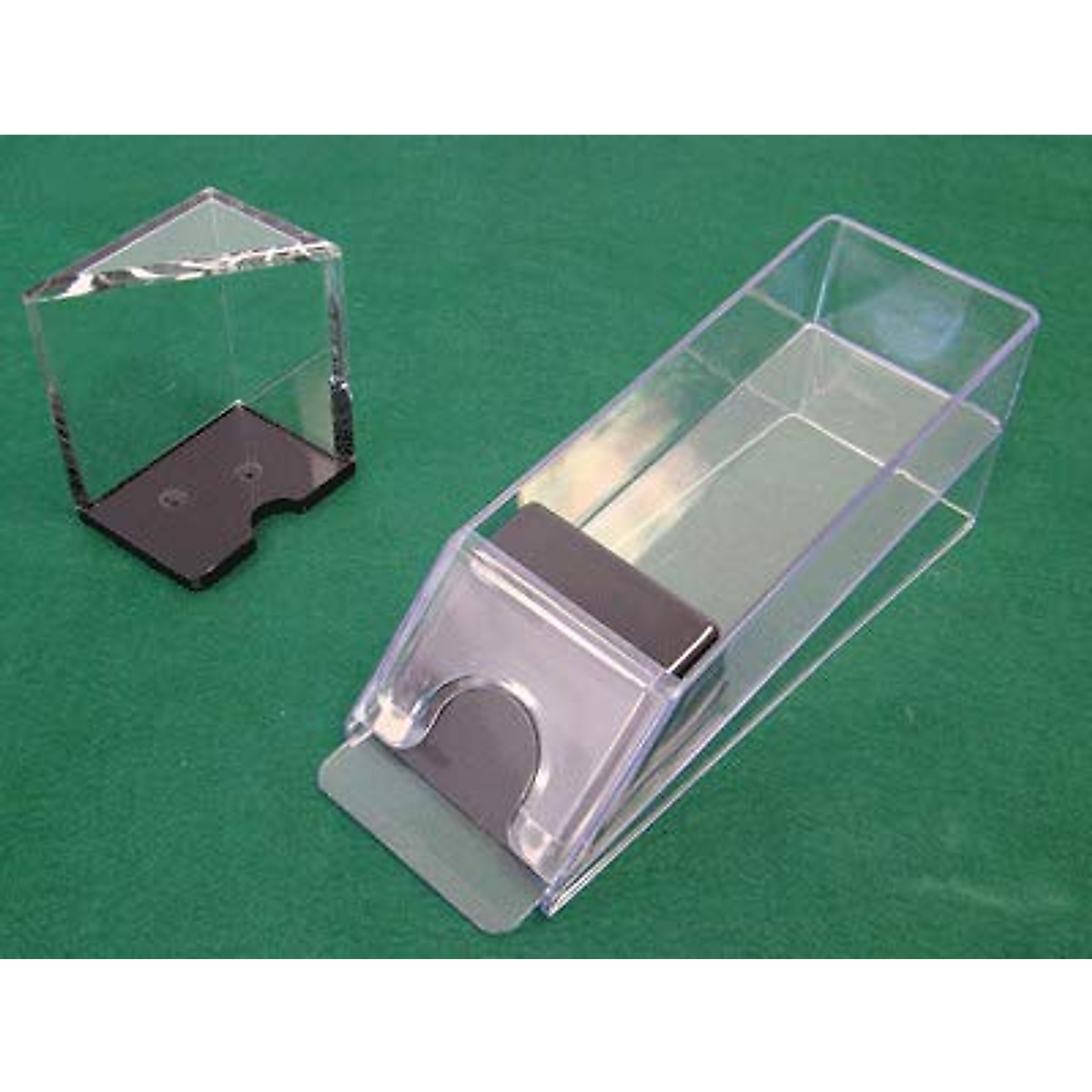 Blackjack Basics Set - Includes Blackjack Dealer Shoe + Discard Tray & 12 Decks of Plastic-Coated Playing Cards (6 Red, 6 Blue) - Casino-style Card Game Pack for Gambling Games & Family Game Night