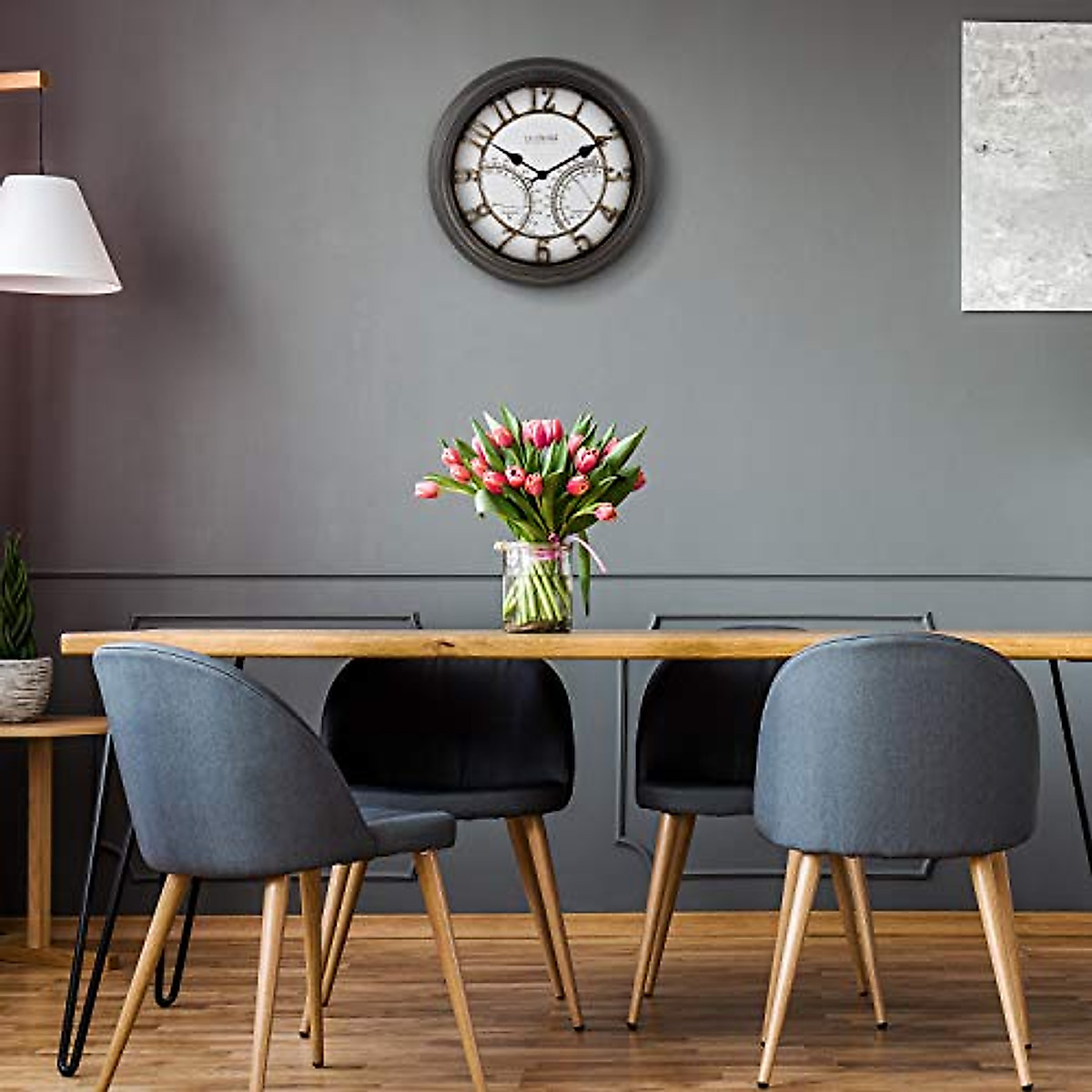 La Crosse Clock 404-4450 19.7 Inch Indoor/Outdoor Silent Sweep Courtyard Quartz Clock