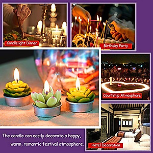 Swpeet 12Pcs Decorative Succulent Cactus Tealight Candles Kit, Cute Smokeless Succulent Plants Perfect for Candles Festival Wedding Props and House-Warming Party (N0.5-Candle)
